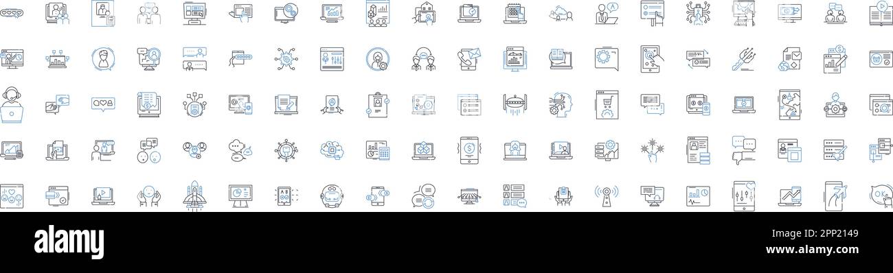 Sammlung von Symbolen für Coaching-Linien. Beratung, Mentorship ...