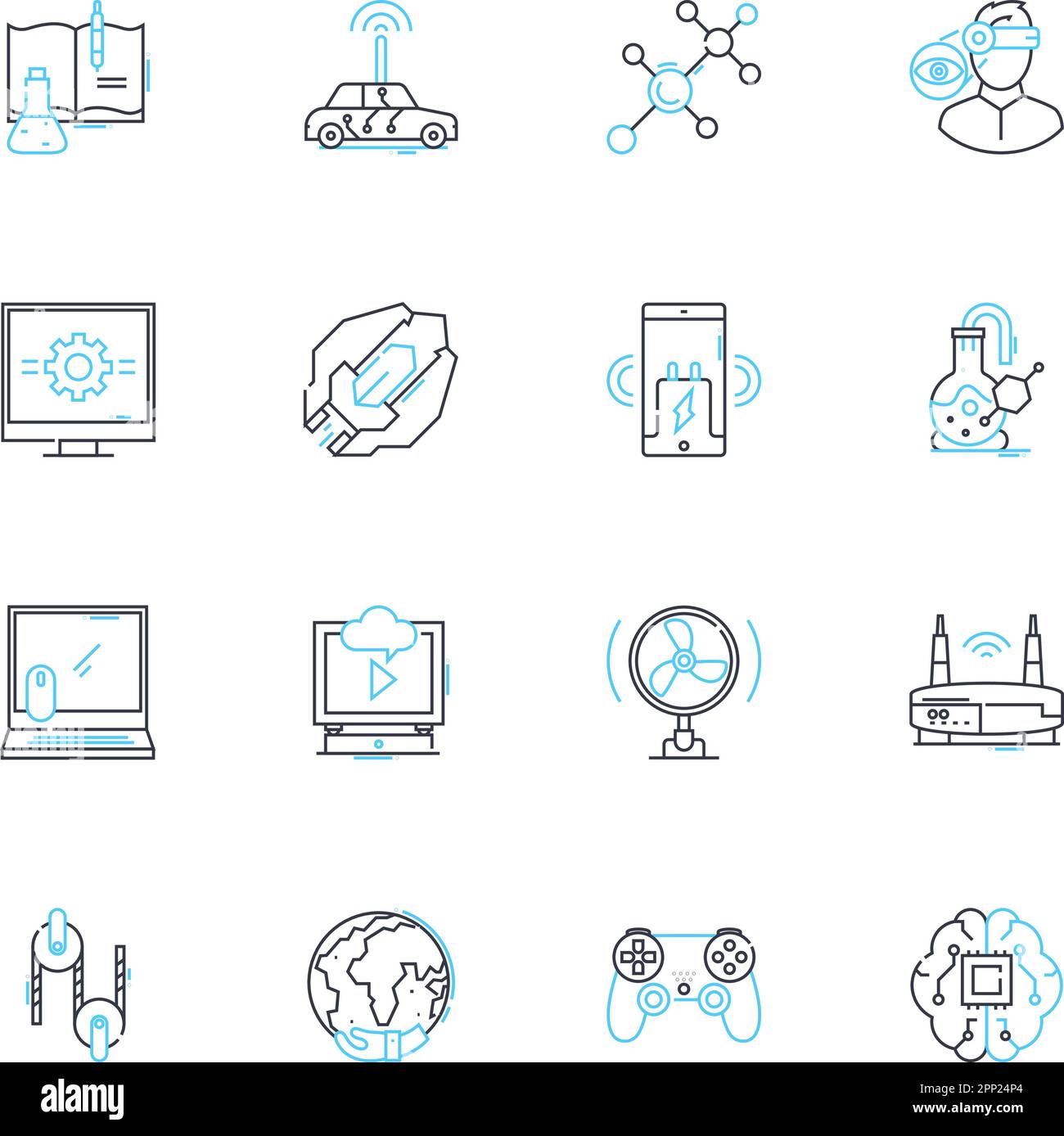 Lineare Symbole für künstliche Technik. Intelligenz, Automatisierung ... Lineare Symbole für künstliche Technik. Intelligenz, Automatisierung ...