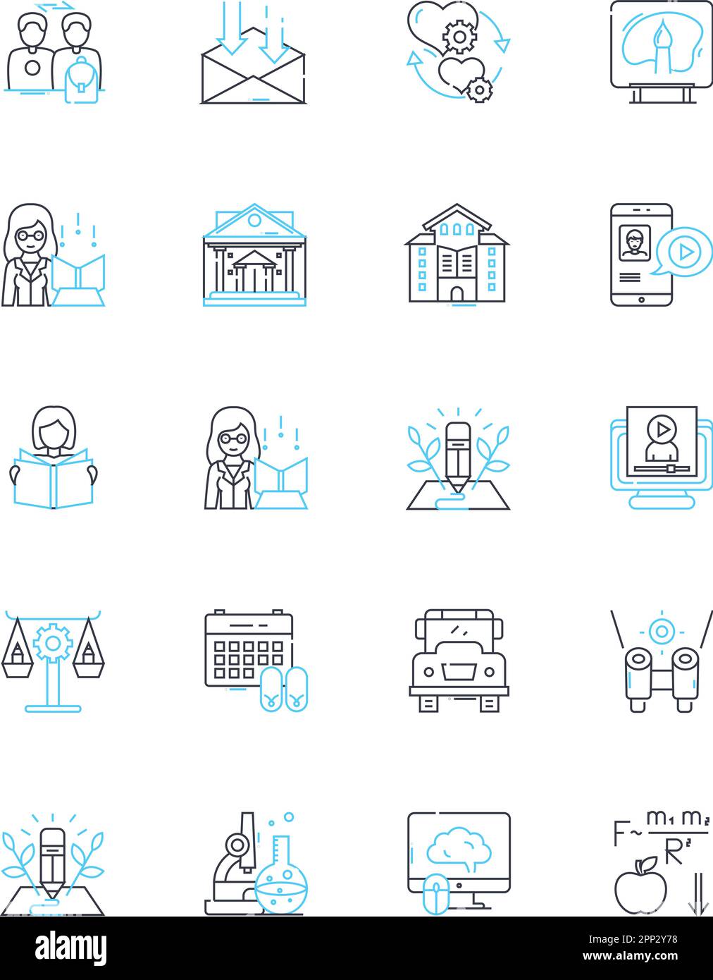 Lernbegeisterung Lineare Symbole. Motivation, Neugier, Begeisterung ...