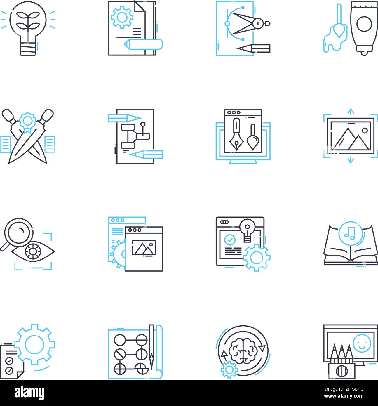 Innovativer Ansatz, lineare Symbole. Erfinderisch, Piering ...