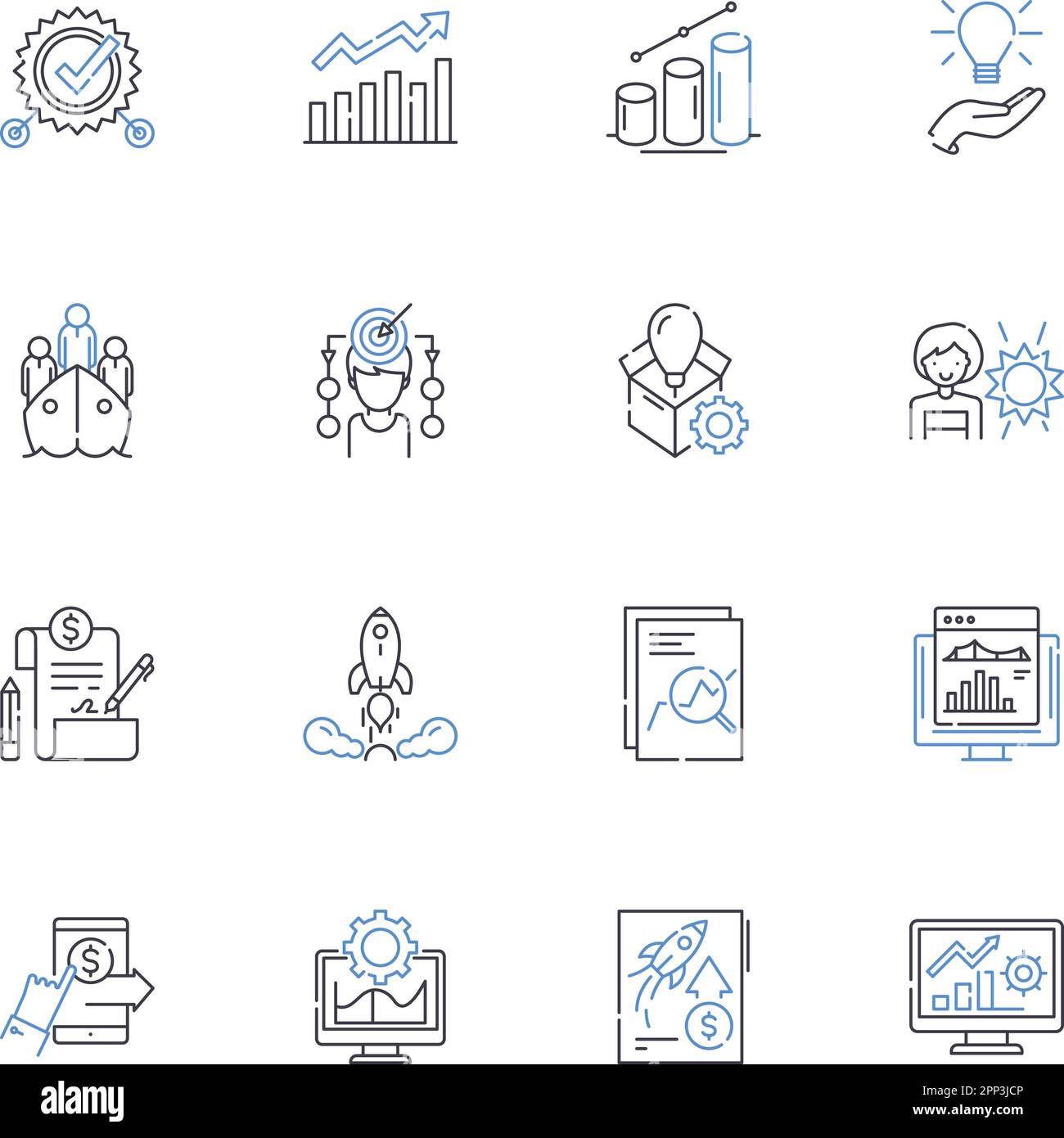 Sammlung der Positionssymbole des Bebauungsplans. Strategie, Blueprint ...