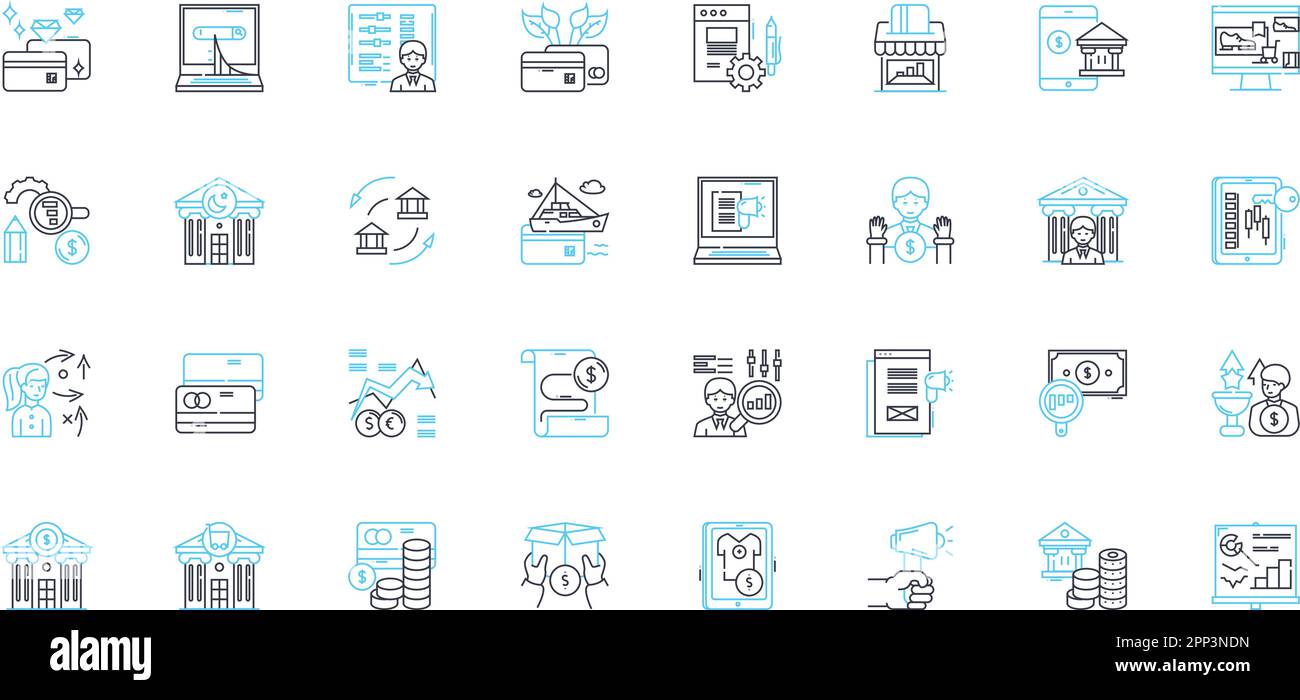 Lineare Symbole für die Wirtschaftstabelle festgelegt. Preisgestaltung ...