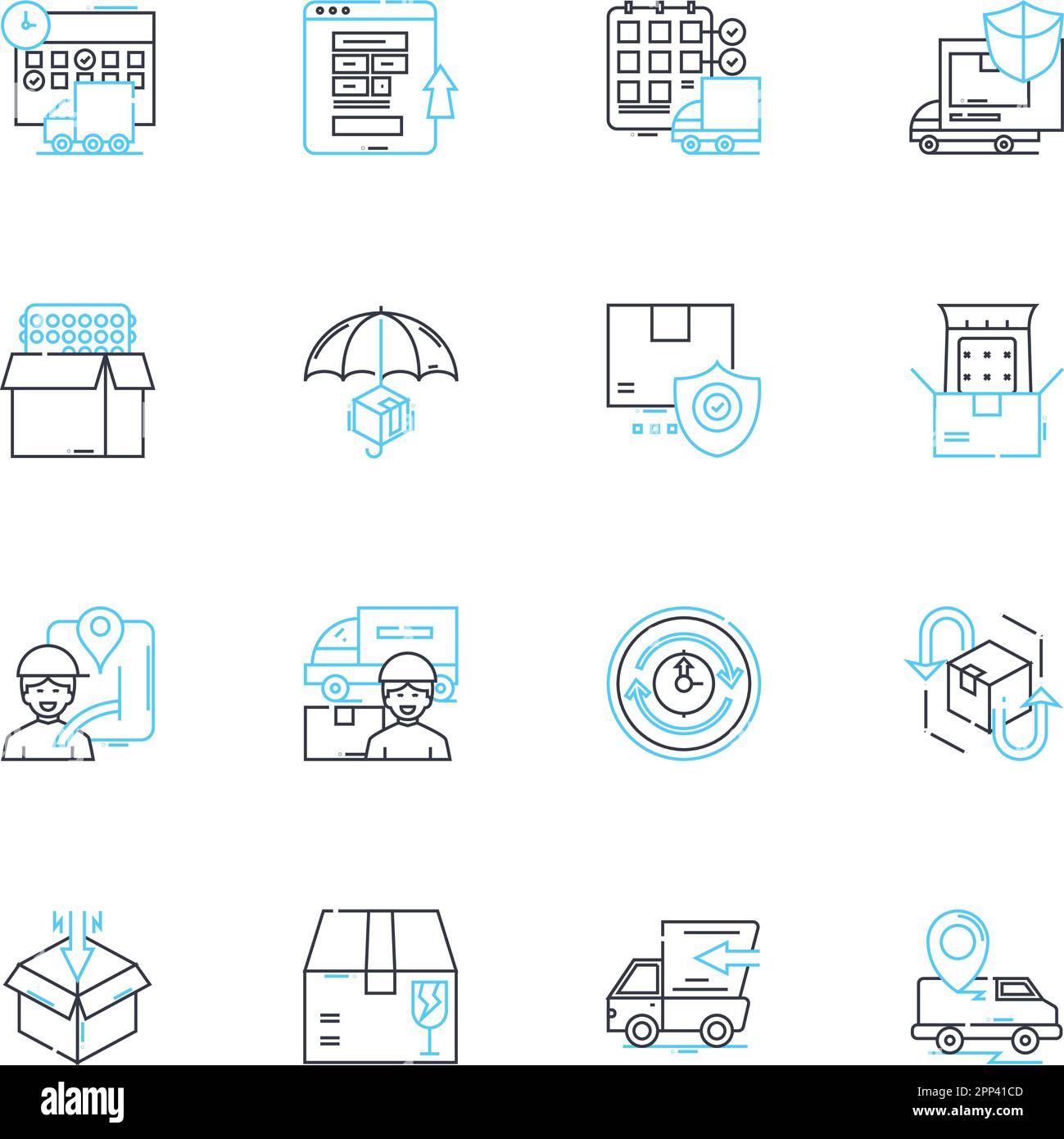 Lineare Symbole für das Lager für Lagerhalden festgelegt. Lagerhalde ...