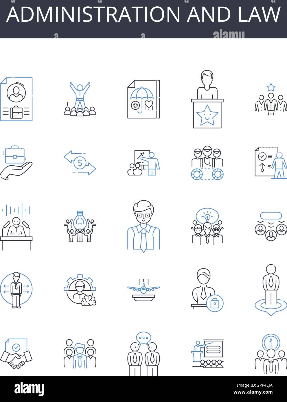 Symbolsammlung für Verwaltung und Regellinien. Management, Governance ...