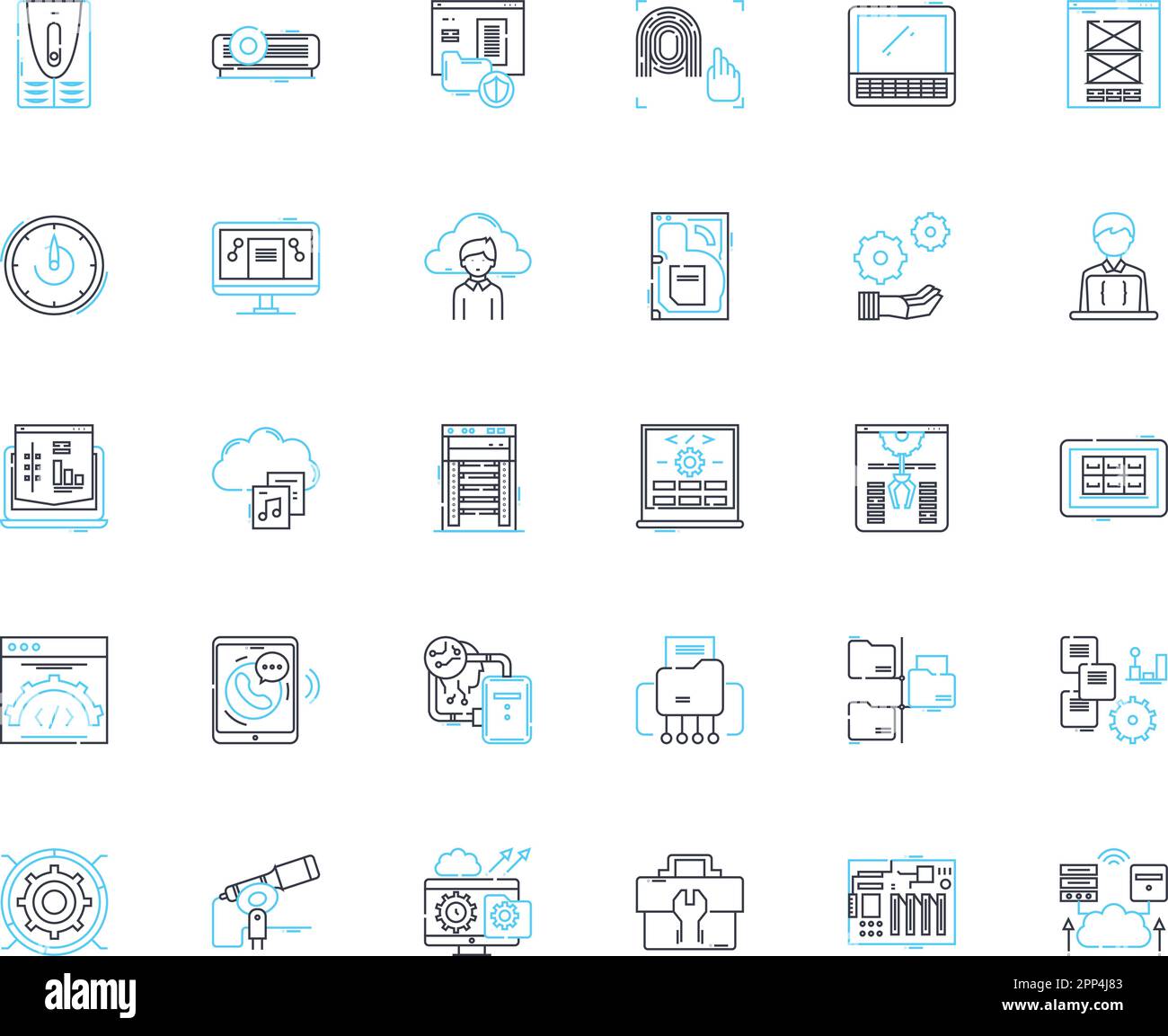Lineare Symbole für Big Data. Analytics, Algorithmen, Business, Cloud ...