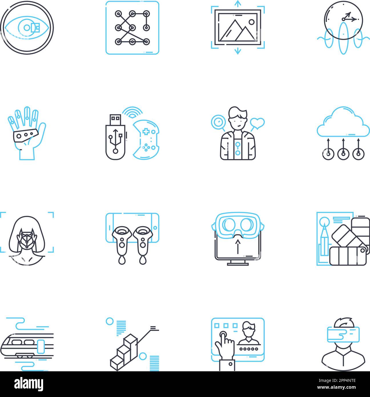 Intelligente Automatisierung – Satz linearer Symbole. Innovation ...