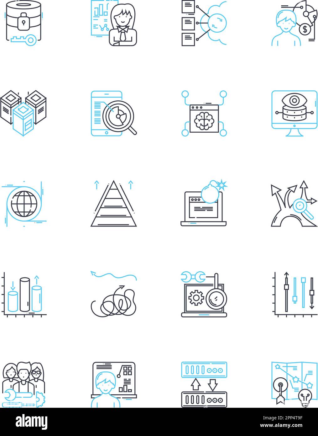 Informationssystem – Satz linearer Symbole. Datenbank, Software, Nerk ...