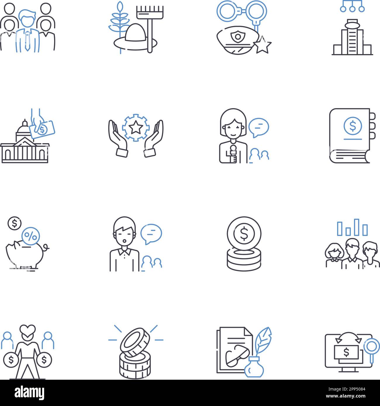 Angel Investors Line Icons Kollektion. Finanzierung, Investitionen ...