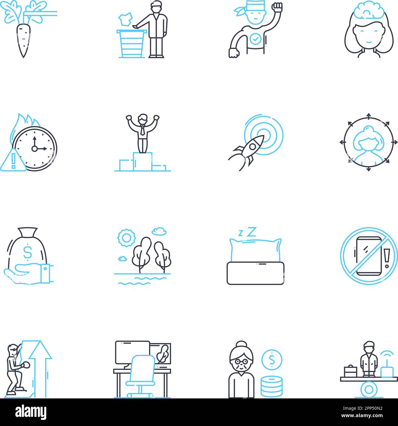 Lineare Symbole für Ideation Sessions festgelegt. Brainstorming ...