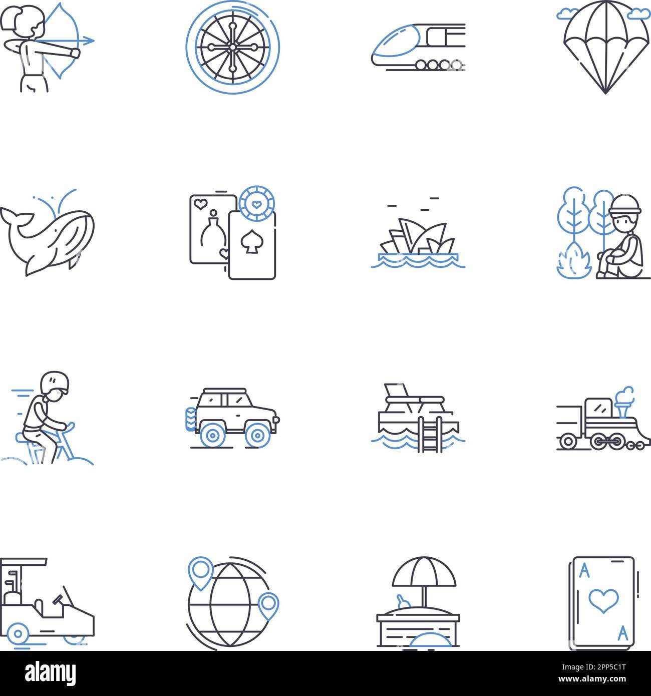 Symbolsammlung für Entspannungslinien. Ruhe, Gelassenheit, Ruhe, Ruhe ...