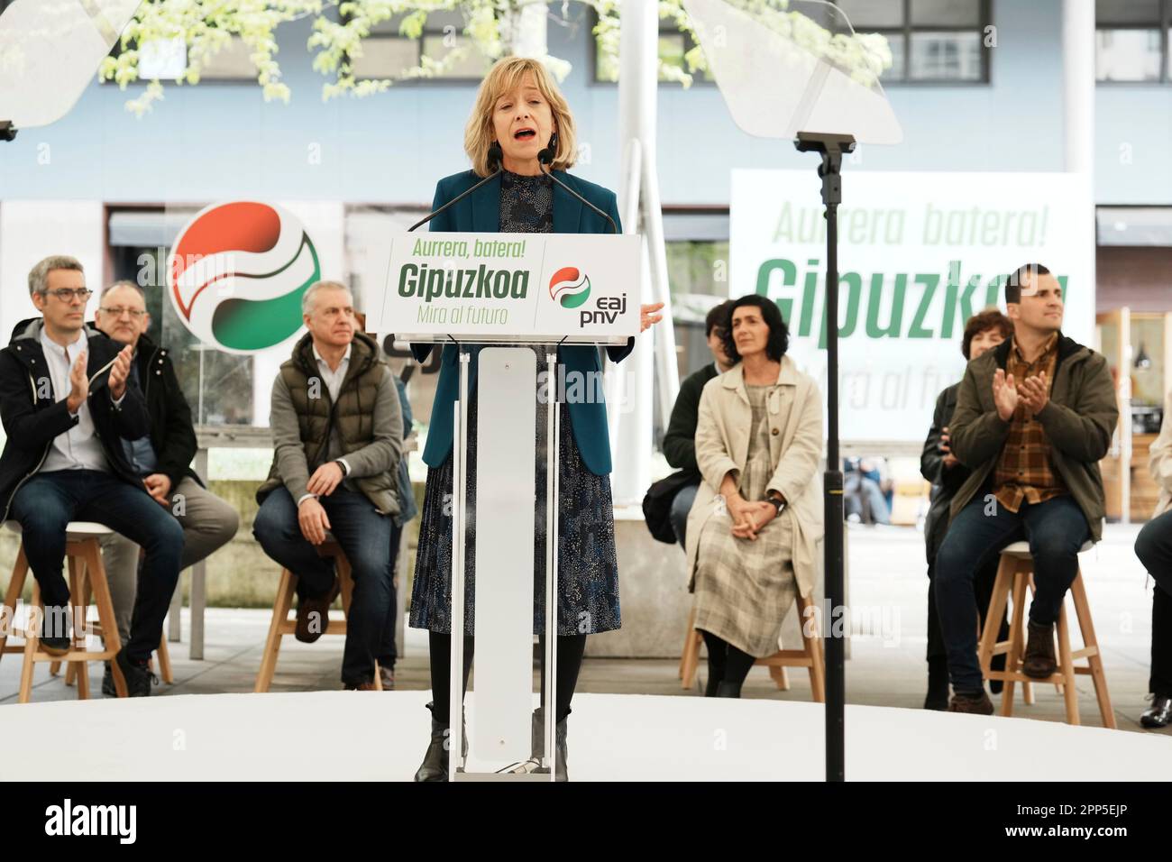 The PNV candidate for deputy general of Gipuzkoa, Eider Mendoza, speaks ...