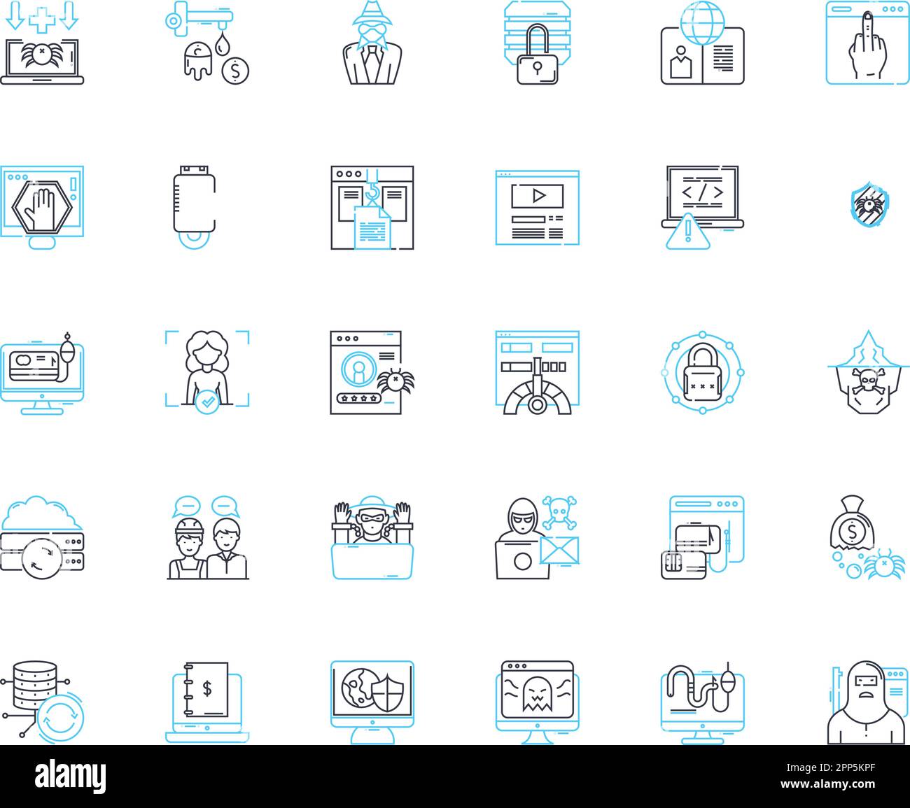 Lineare Cheater-Symbole gesetzt. Untreue, Ehebruch, Verrat, Täuschung ...