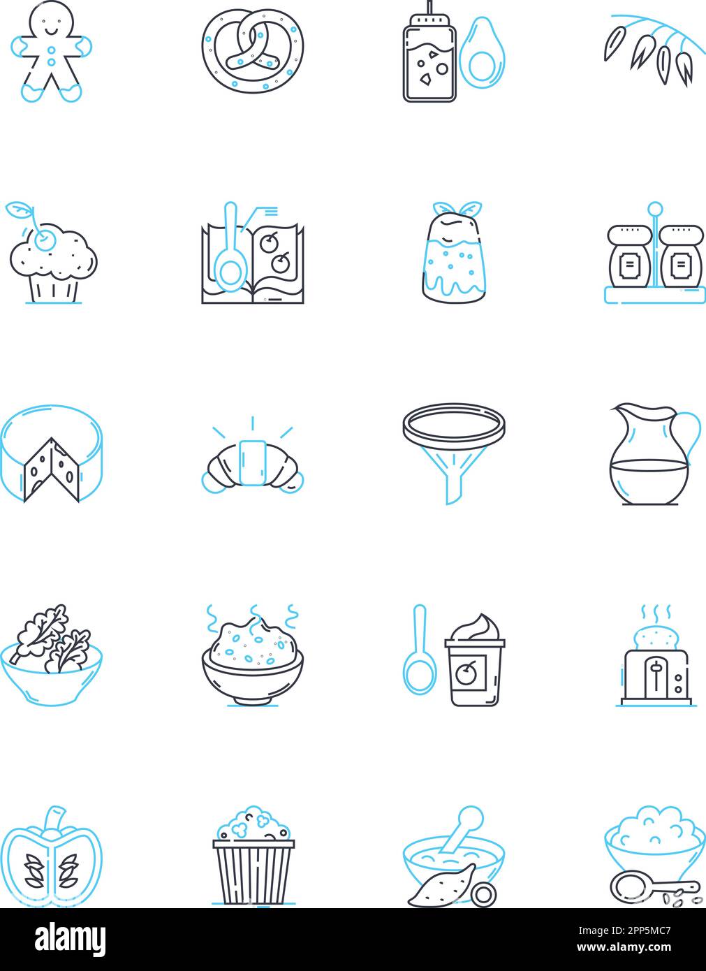 Smorgasbord - Lineare Symbole festgelegt. Buffet, Festmahl, Vielfalt ...