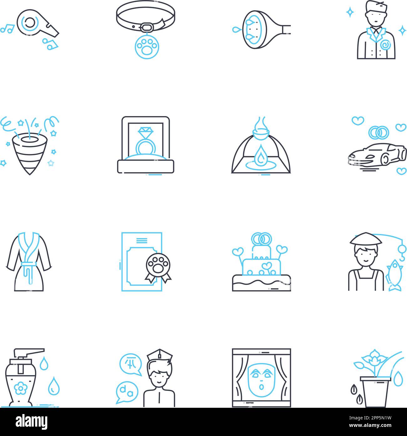 Ally-lineare Symbole gesetzt. Advocate, Supporter, Companion ...