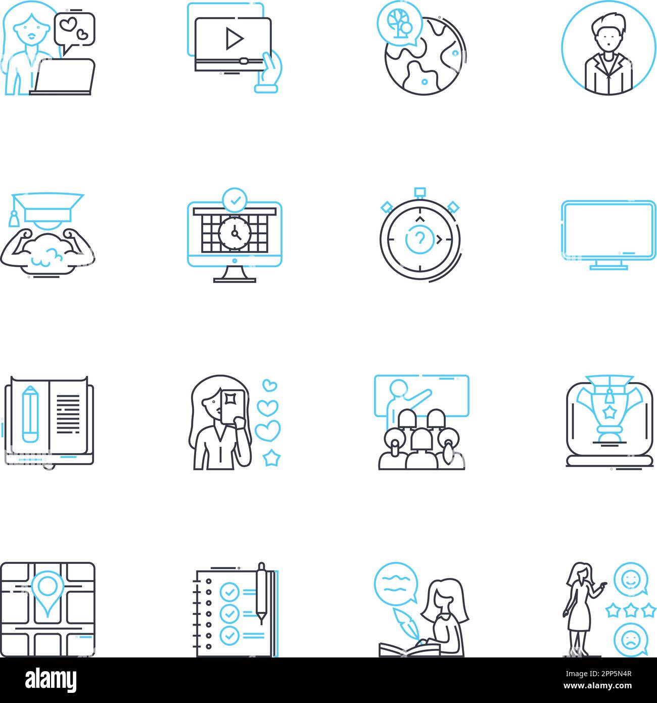 Lineare Symbole für Influencer festgelegt. Trendsetter, Ambassador ...