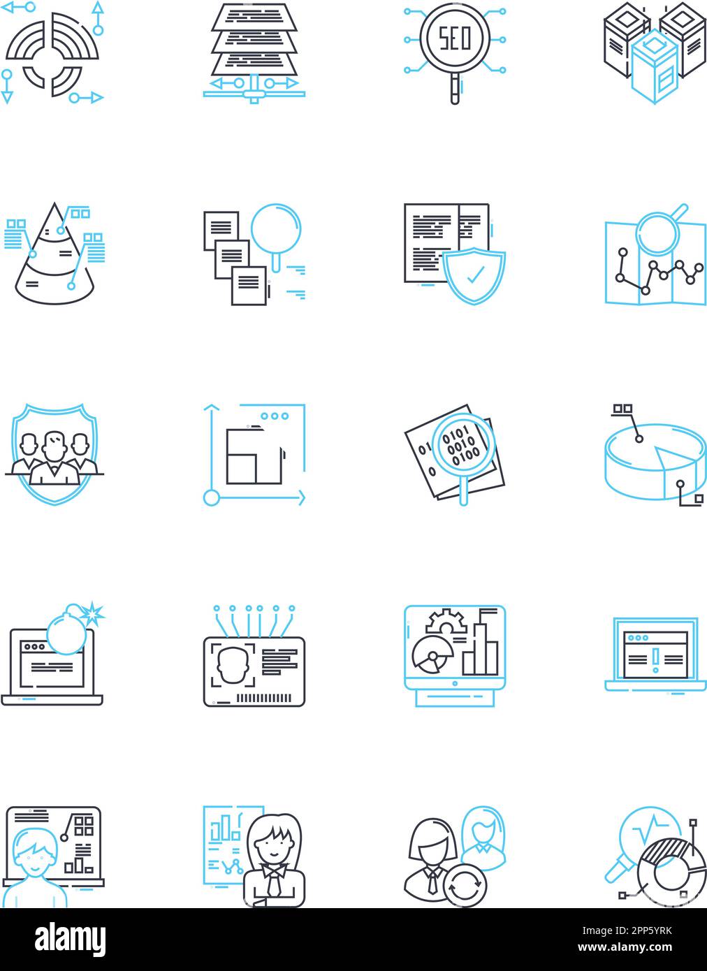 Lineares Symbolset für digitales Repository. Archiv, Sammlung ...