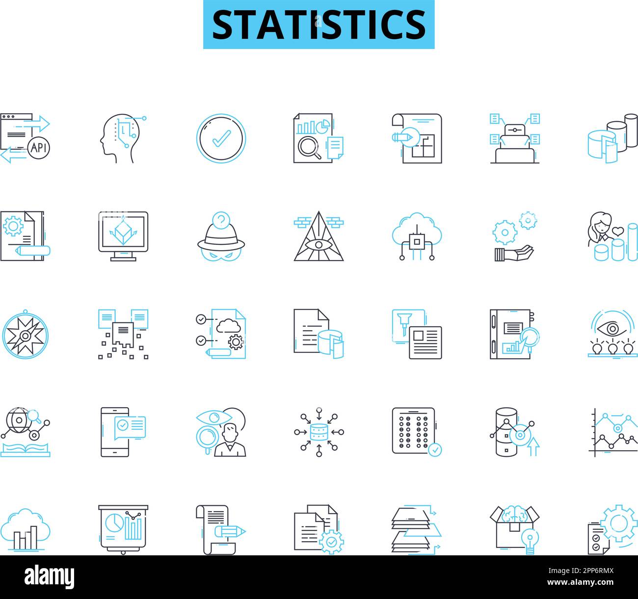 Lineare Statistiksymbole festgelegt. Wahrscheinlichkeit, Stichproben ...