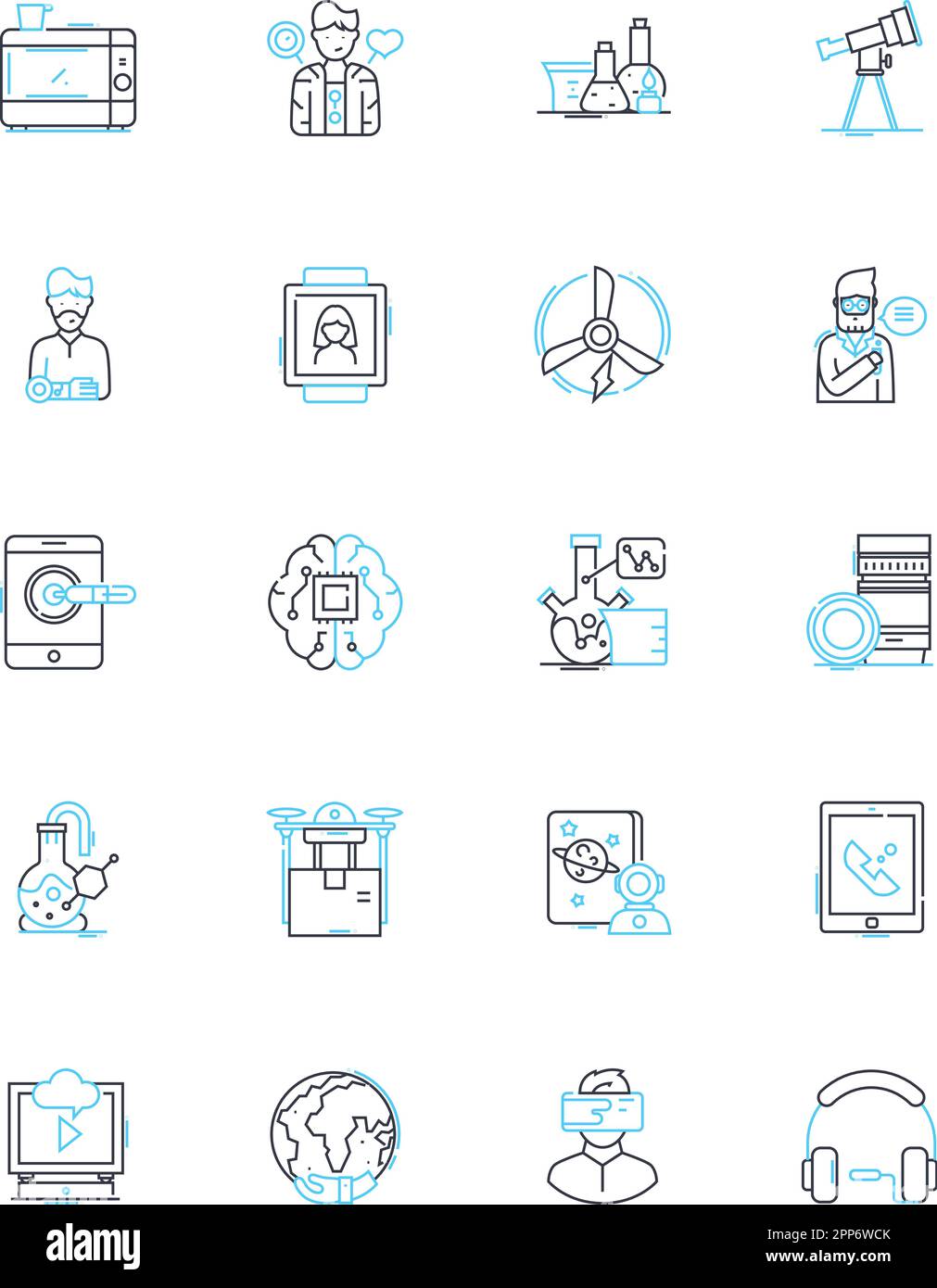 Lineare Symbole für künstliche Technik. Intelligenz, Automatisierung ... Lineare Symbole für künstliche Technik. Intelligenz, Automatisierung ...