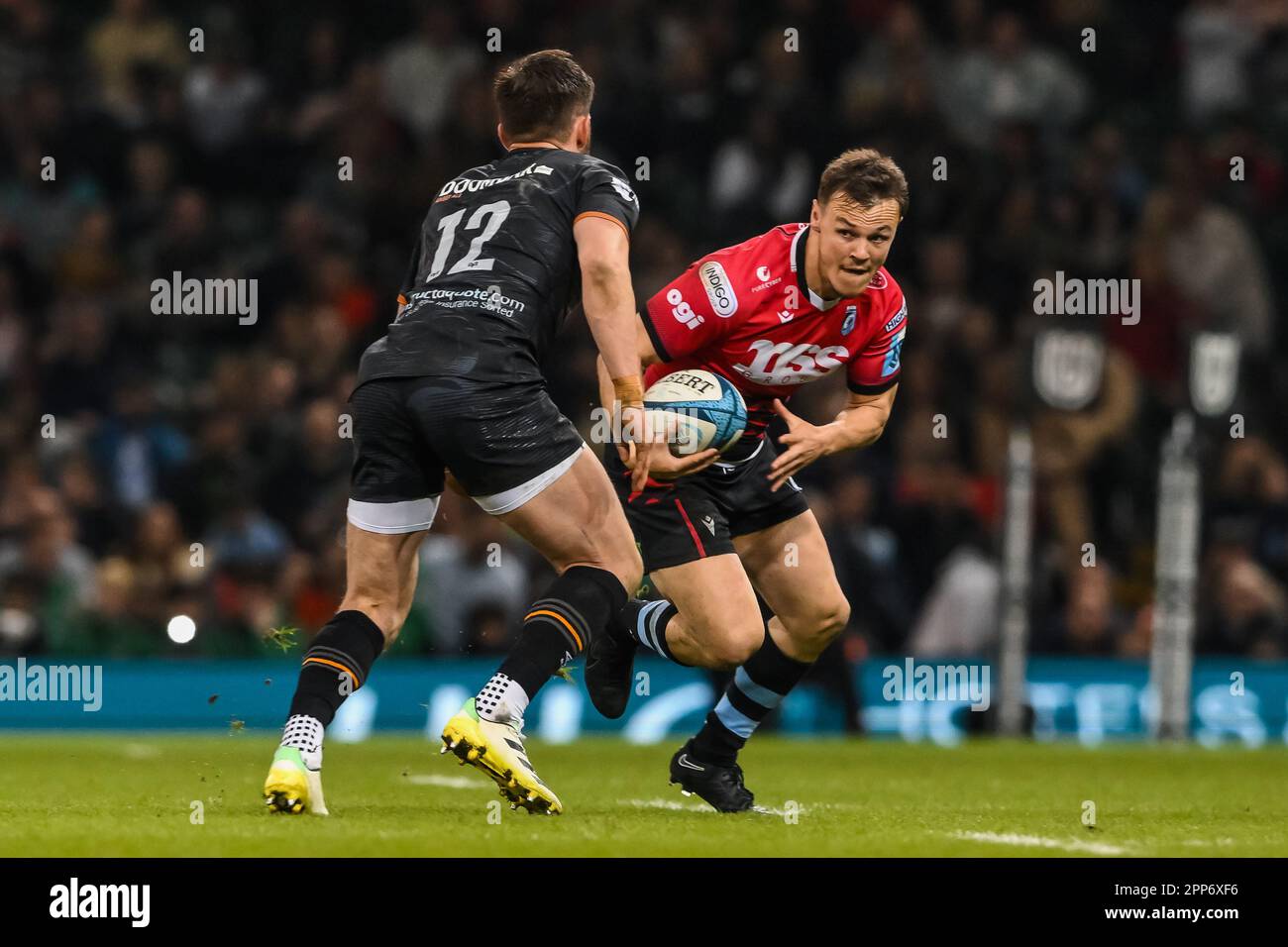 Jarrod Evans aus Cardiff macht beim United Rugby Championship Match ...