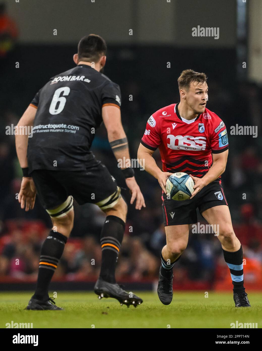 Jarrod Evans von Cardiff in Aktion beim United Rugby Championship Match ...