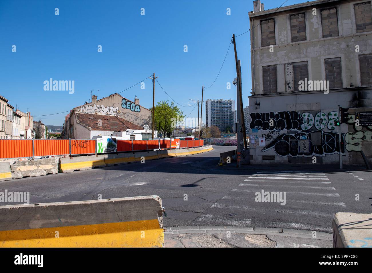 Blick auf die Baustellen des Euromed-2-Projekts in Marseille. Europas ...