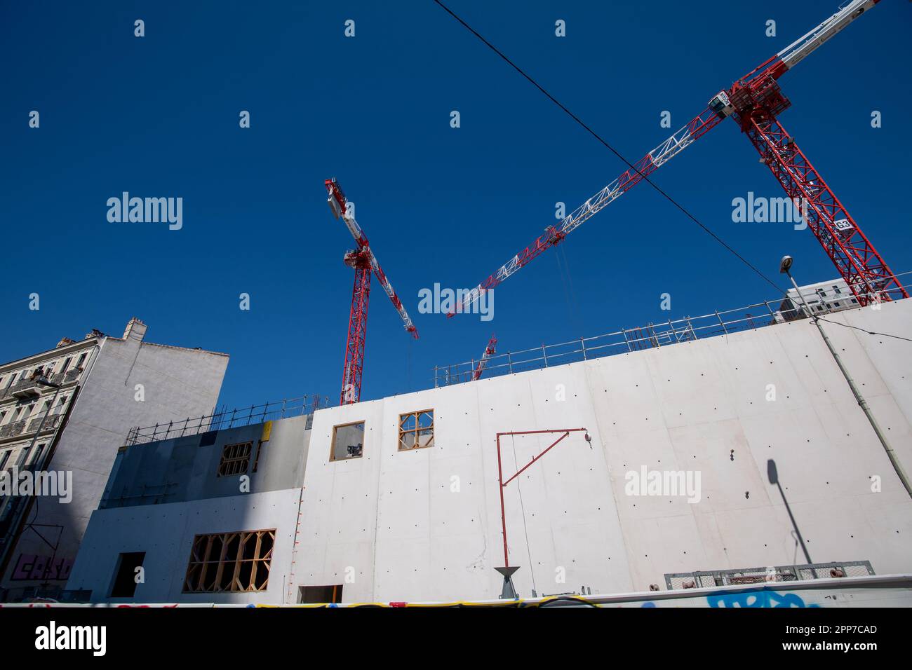 Blick auf die Baustellen des Euromed-2-Projekts in Marseille. Europas ...