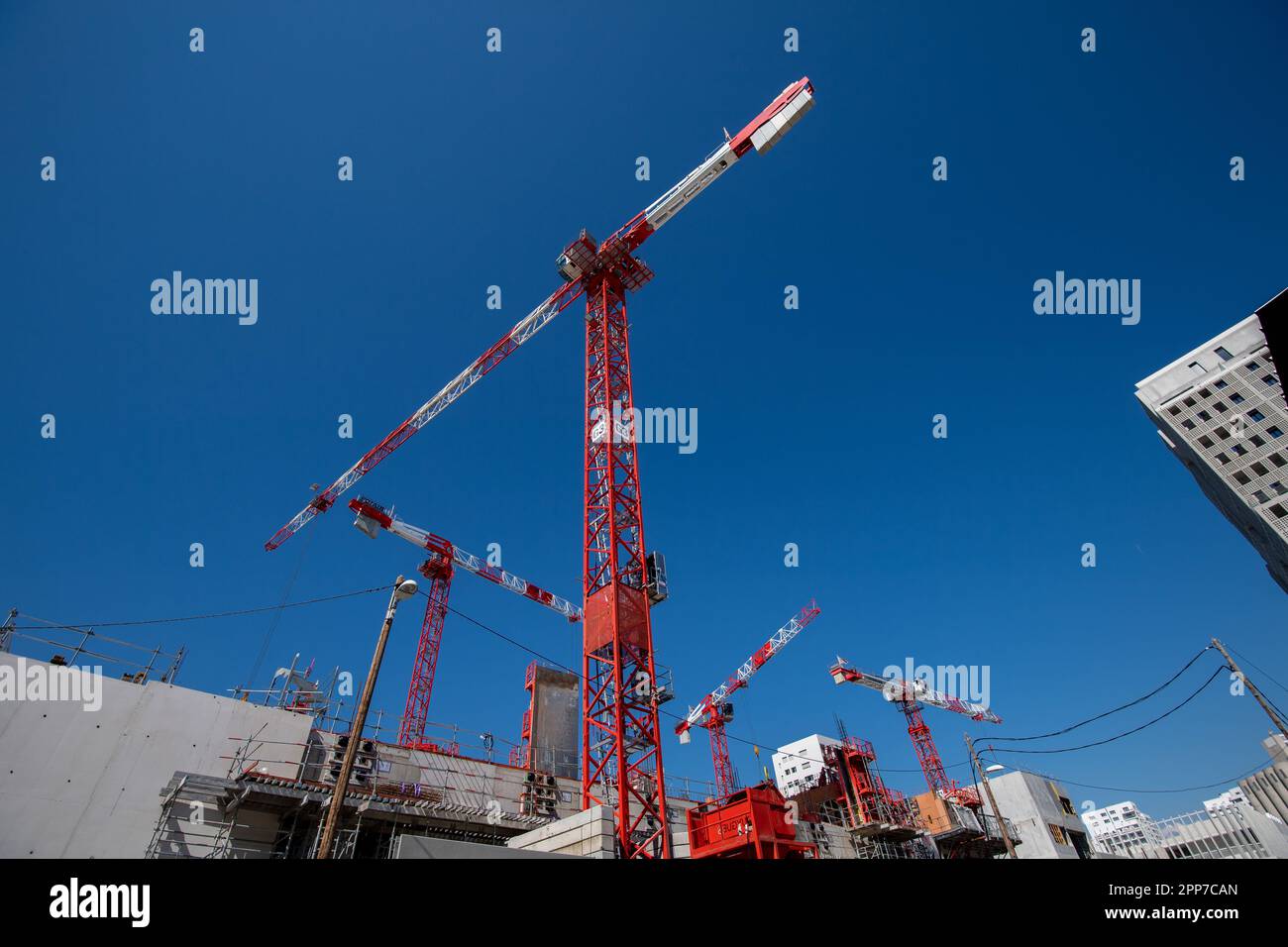 Blick auf die Baustellen des Euromed-2-Projekts in Marseille. Europas ...