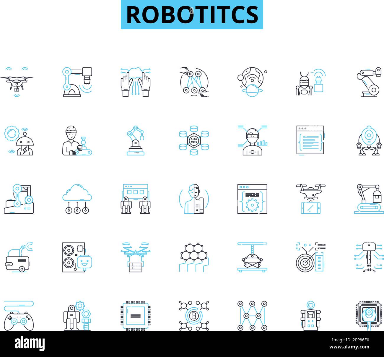 Lineare Symbole für Robotitcs festgelegt. Automatisierung ...