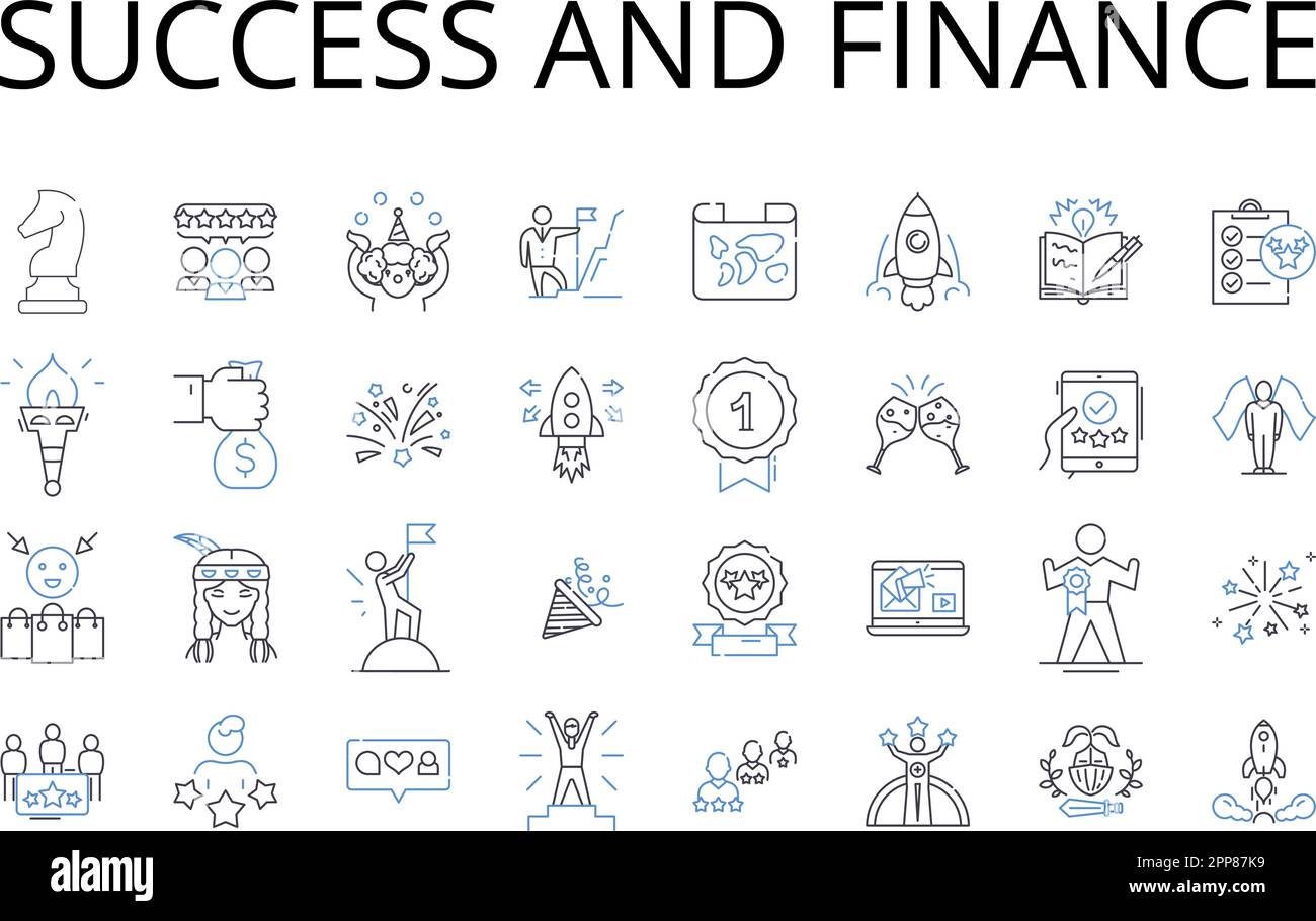 Success and Finance Line Icons Kollektion. Wohlstand und Wohlstand ...