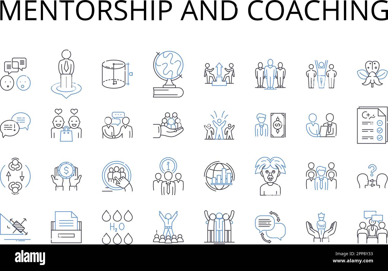 Sammlung von Symbolen für Mentoring- und Coaching-Linien. Anleitung und ...