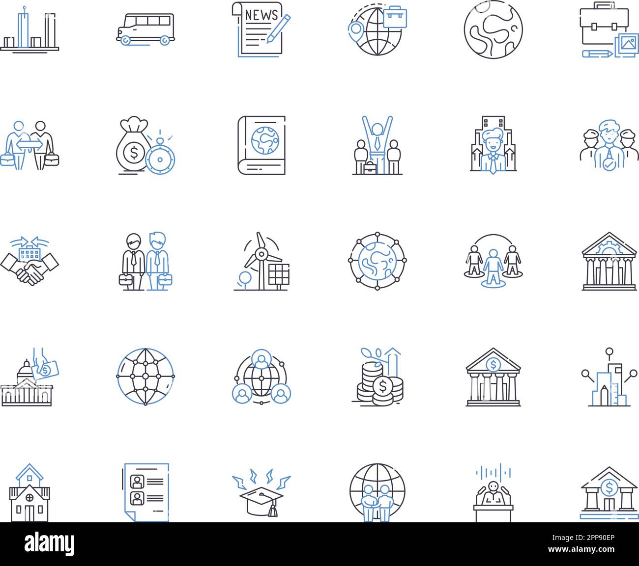Symbolsammlung für Statussymbole. Diktatur, Oligarchie, Autokratie ...