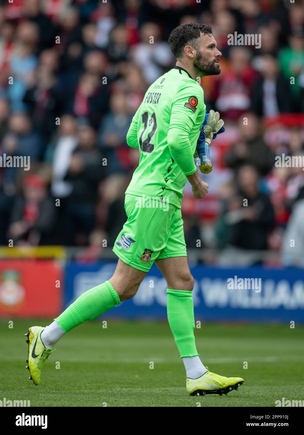 Wrexham, Wrexham County Borough, Wales. 22. April 2023 Wrexham Torwart ...