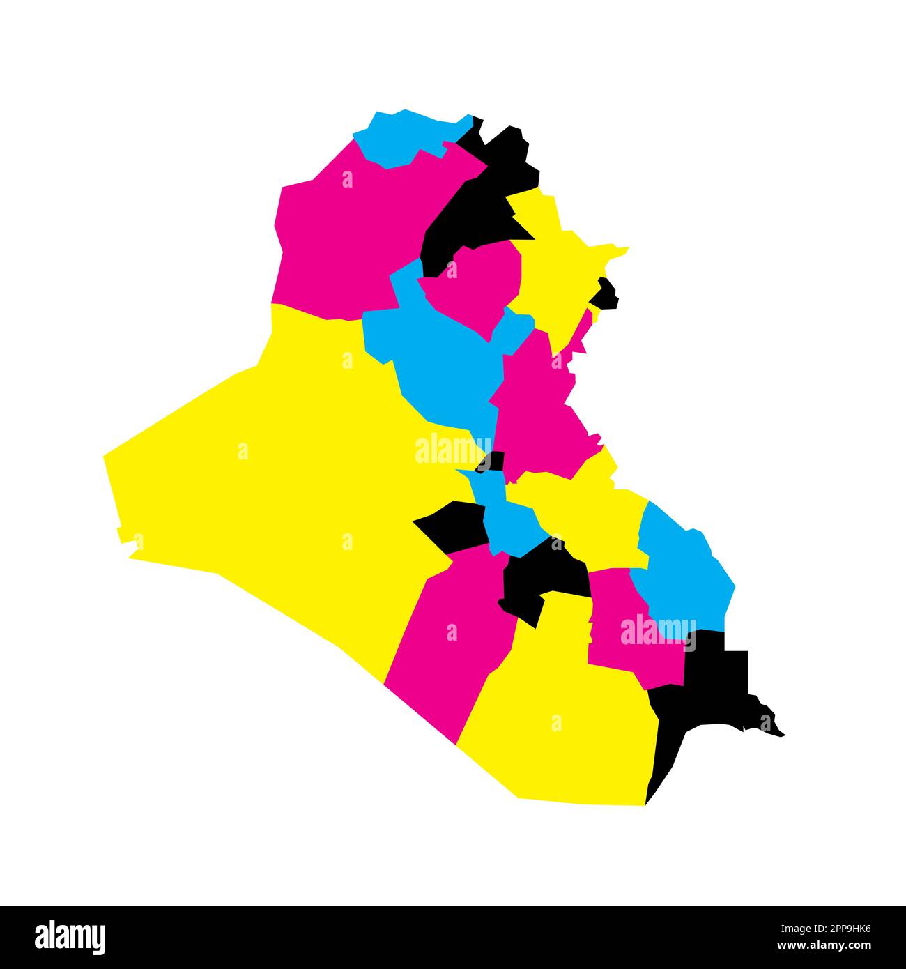 Irak: Politische Karte der Verwaltungseinheiten - Regierungsbezirke und ...