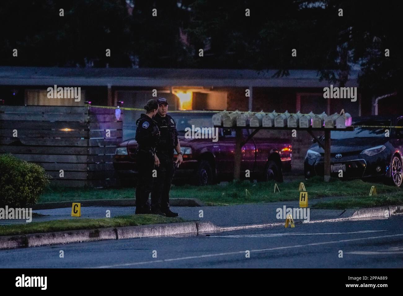 Edmonds, Usa. 23. April 2023. Eine allgemeine Ansicht der Wohngegend ...