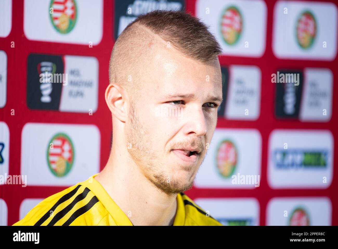 Ivancsa, Ungarn – 19. Oktober 2022. Ivancsa KSE Torwart Adam Varga nach ...