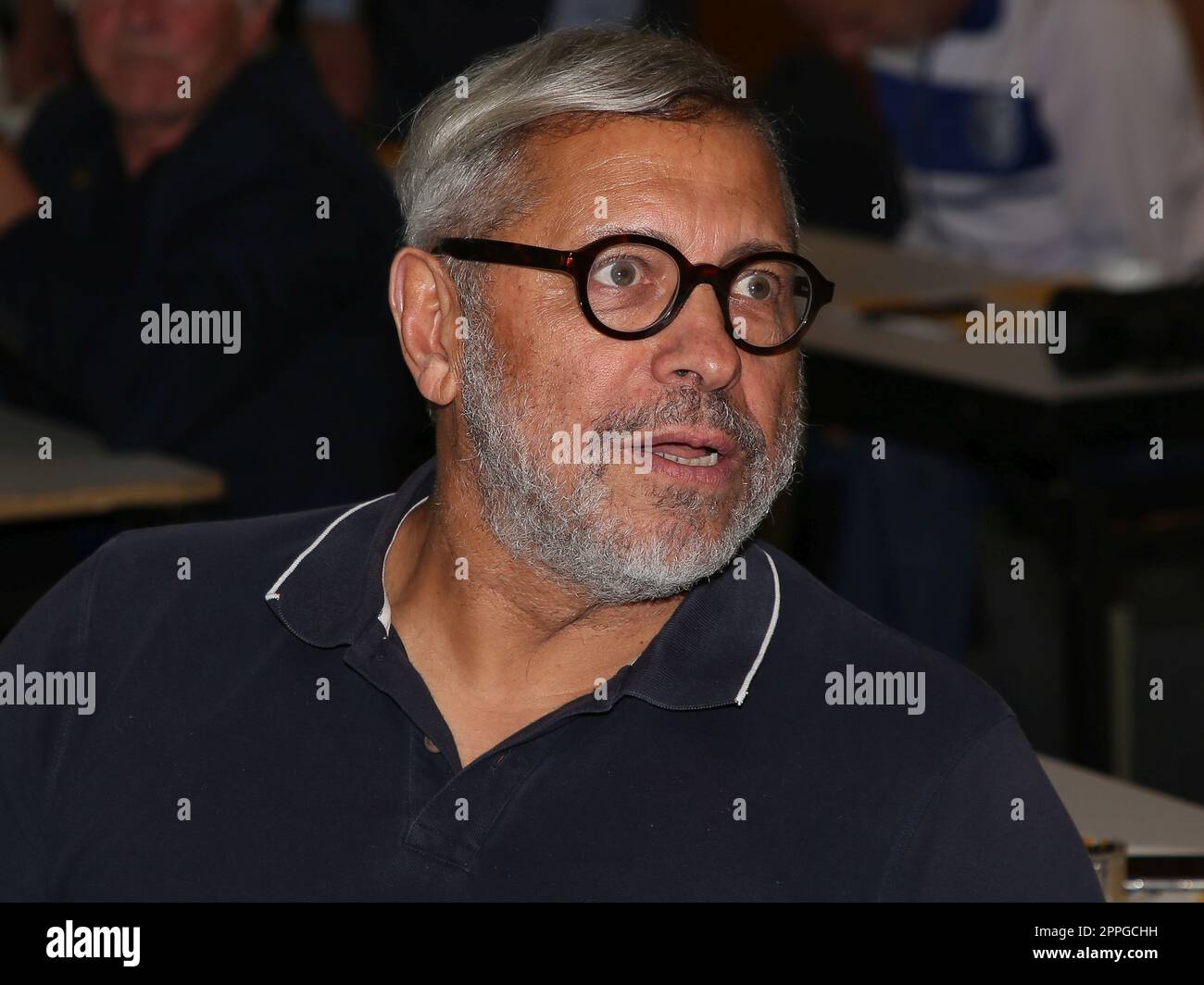 Ehemaliger deutscher FuÃŸballer Jimmy Hartwig bei einer Veranstaltung ...