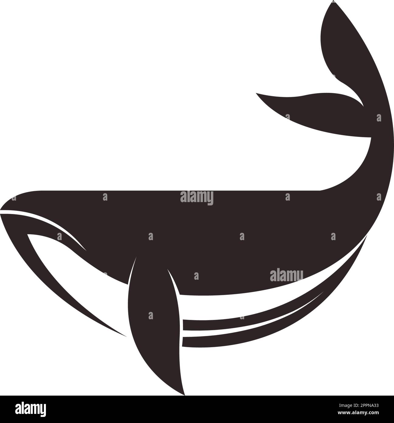 Vorlage für Wal-Symbol-Logo-Design-Illustration Stock-Vektorgrafik - Alamy