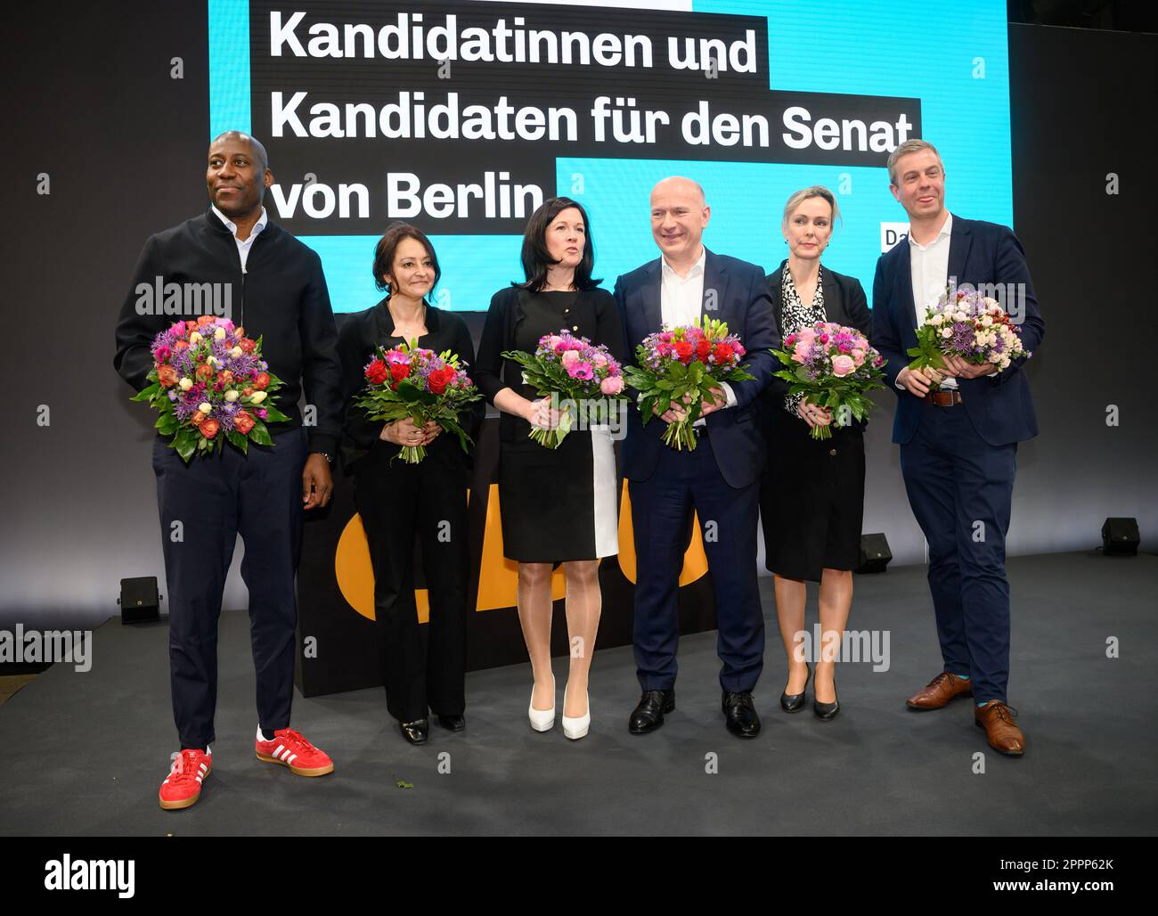 24. April 2023, Berlin: Die im neuen Senat benannten Mitglieder der CDU ...