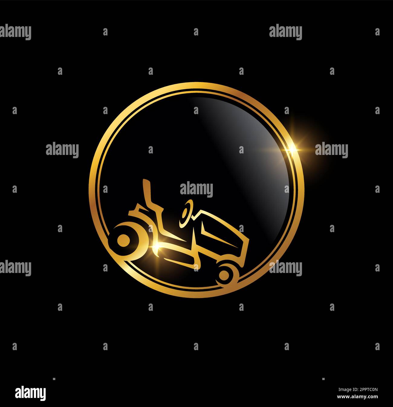 Goldenes Luxus-Logo-Symbol Für Rasenmäher Stock-Vektorgrafik - Alamy