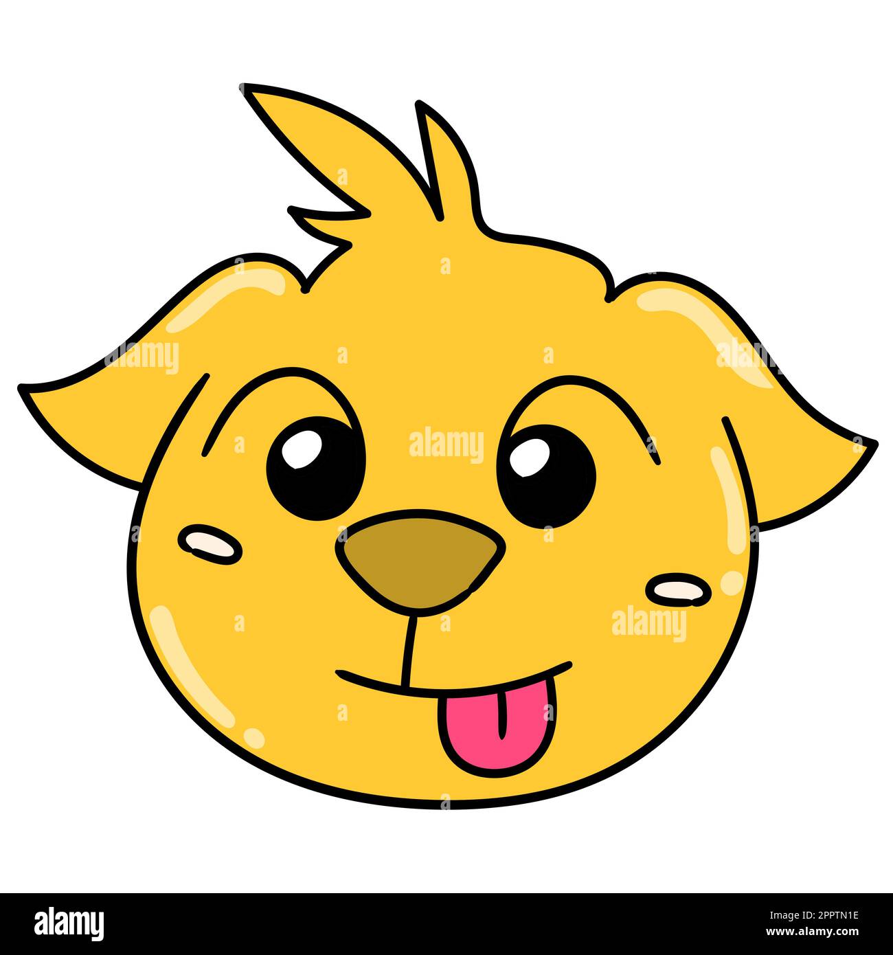 Süßes Hundekopf-Emoticon, das aus der Zunge ragt, Koodle-Ikone-Bild ...