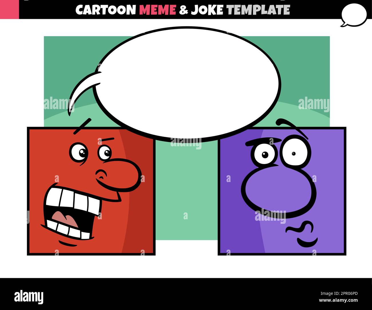 Cartoon-Meme-Vorlage mit Comic-Figuren Stock-Vektorgrafik - Alamy