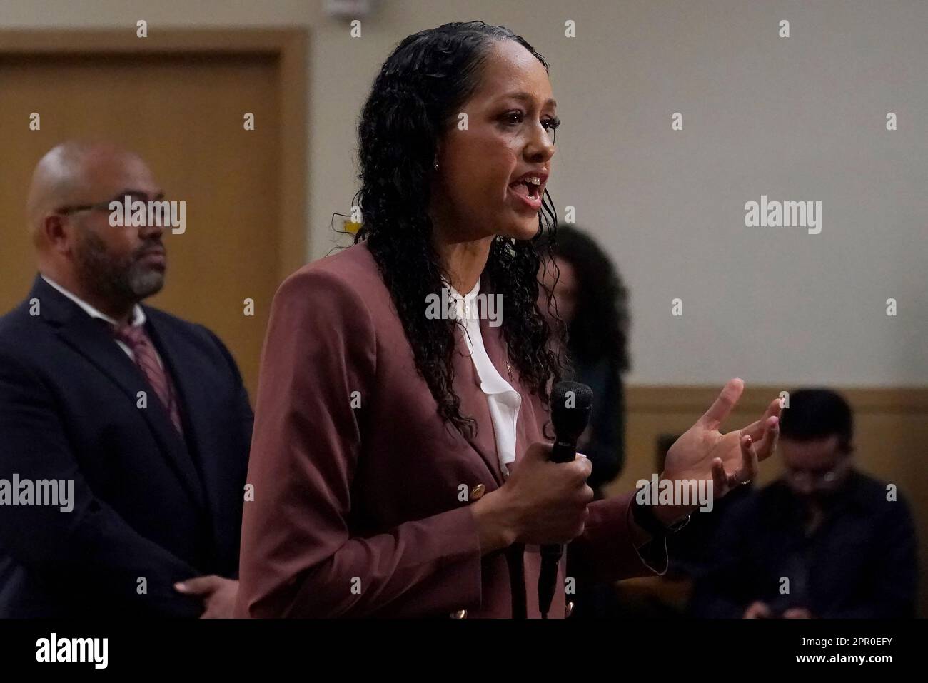 San Francisco District Attorney Brooke Jenkins speaks at a news ...