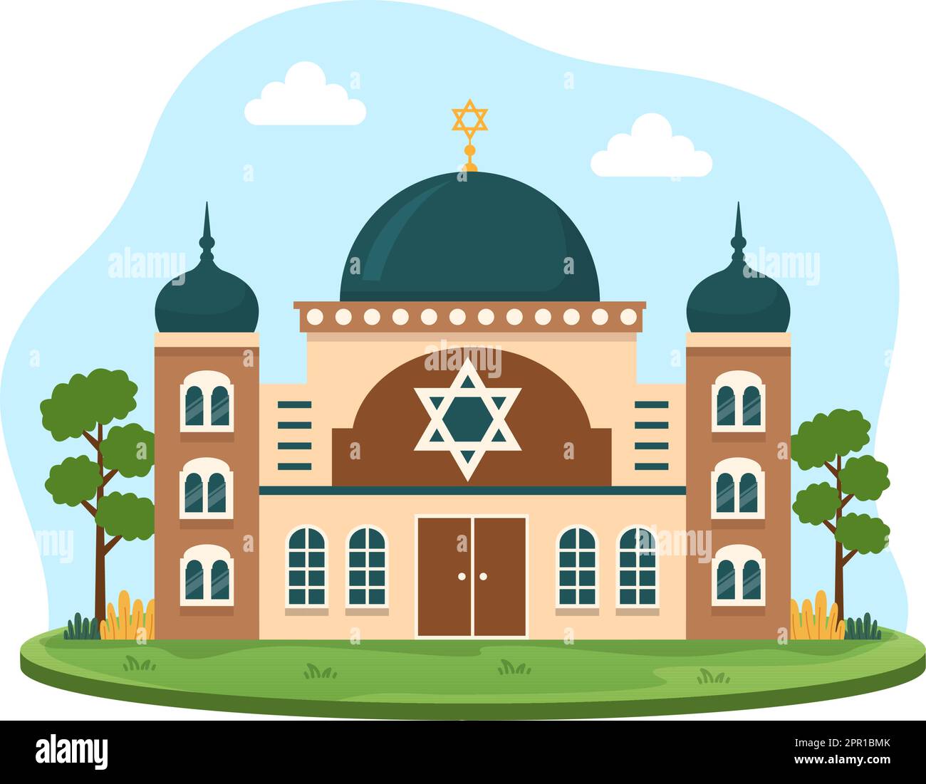 Synagogengebäude oder jüdischer Tempel mit religiösem, hebräischem oder ...