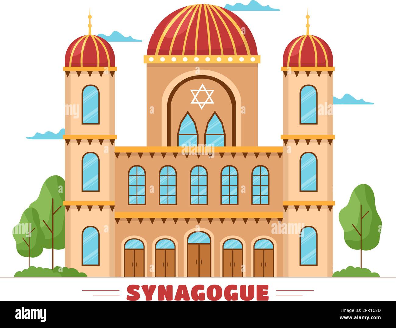 Synagogengebäude oder jüdischer Tempel mit religiösem, hebräischem oder ...