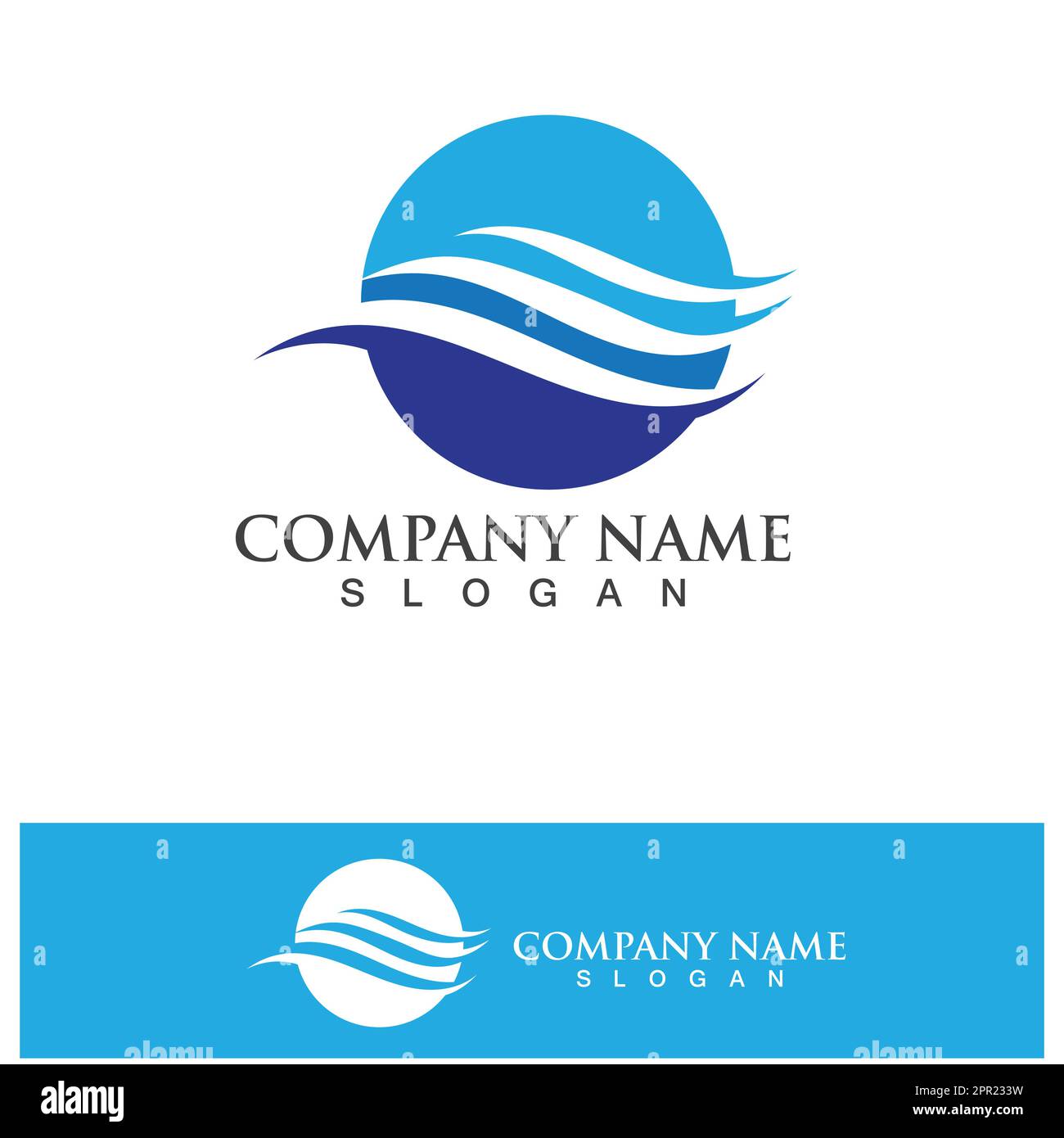 Wasser Welle logo Vector Illustration Design Stock-Vektorgrafik - Alamy