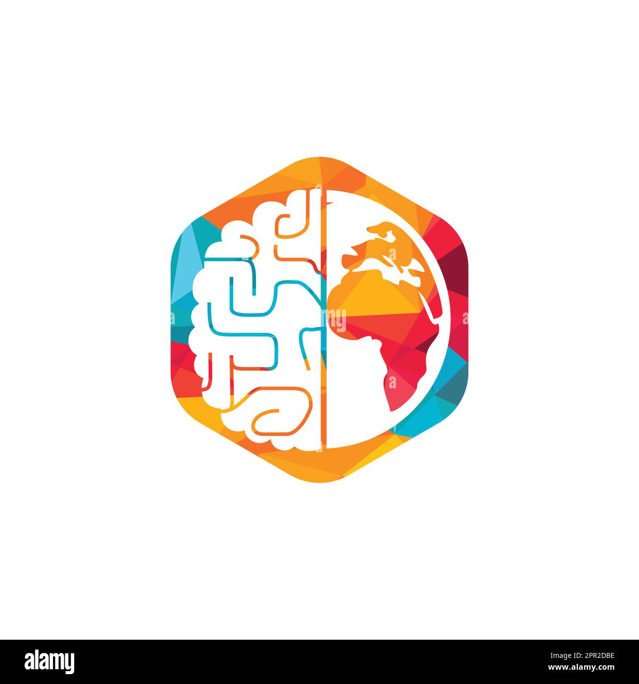 World brain vector logo template. Smart world logo symbol design Stock ...