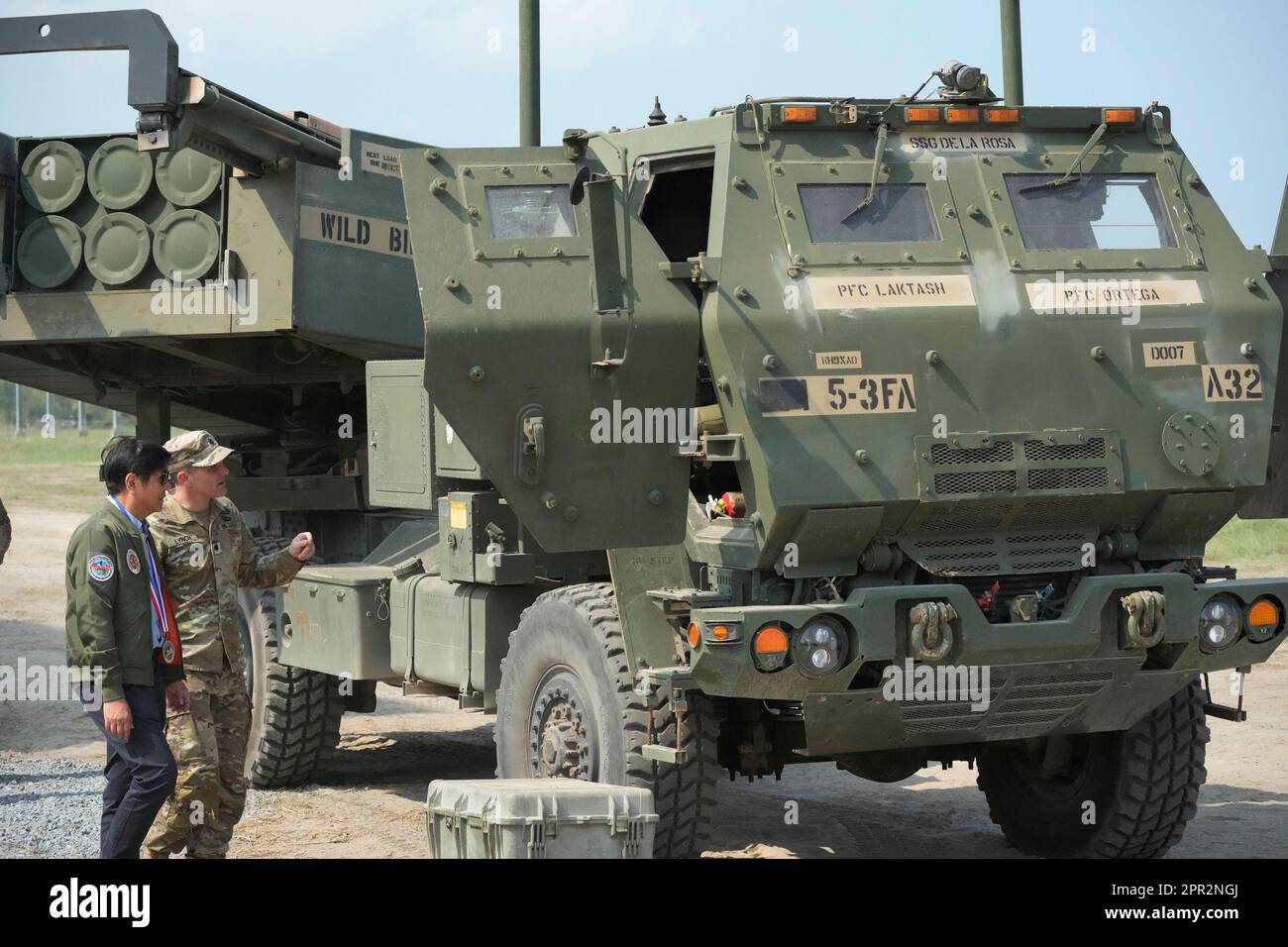 Philippine President Ferdinand Marcos Jr., left, talks with U.S. Lt ...
