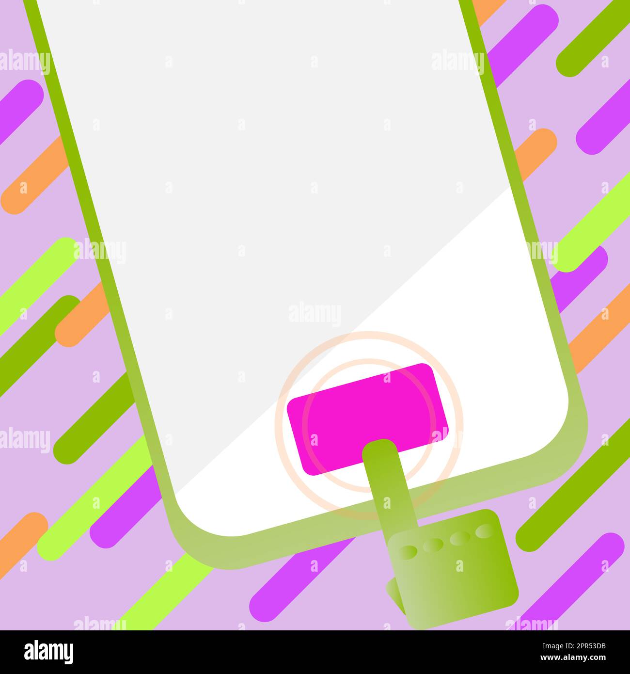 Gezogener Finger Zeigt Auf Die Haupttaste Des Telefons. Telefon ...