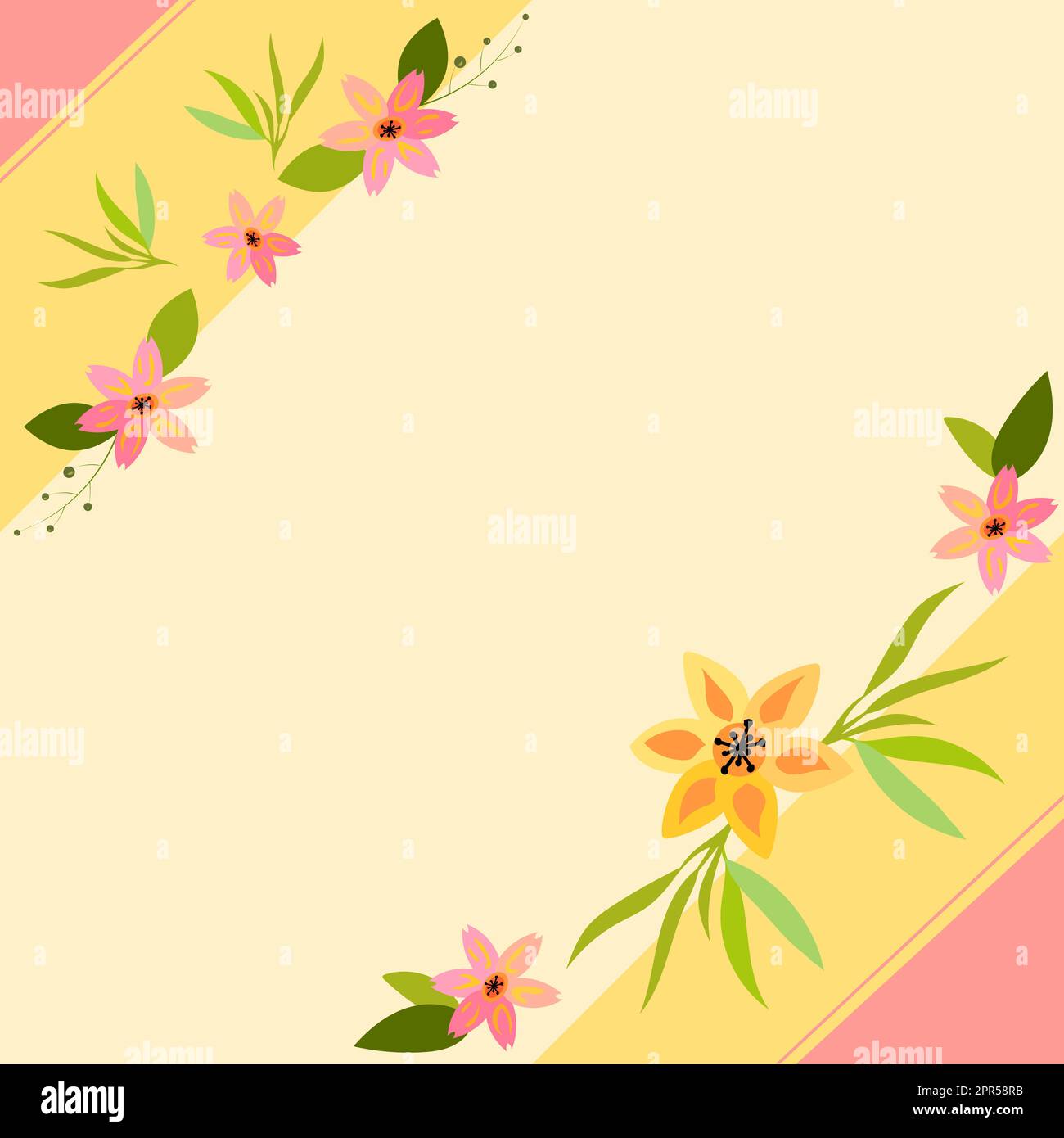 Rahmen Mit Blättern Und Blumen Und Wichtigen Ankündigungen Im Inneren ...