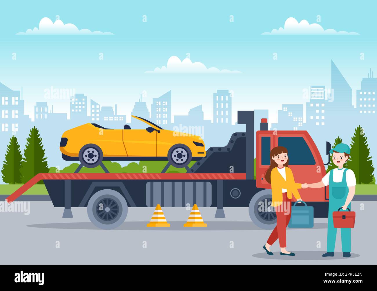 Auto Abschleppen Auto mit einem LKW mit Pannenhilfe Service in Vorlage ...